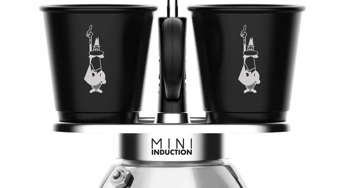 Bialetti Kávovar "Mini Express Induction" čierny na 2 šálky s 2 pohárikmi